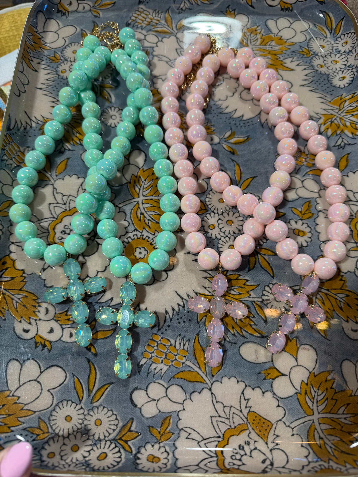 Mint Cross Necklace — The Golden Antler Boutique